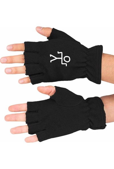 Rowalsi Kukla Baskılı Kışlık Kesik Polar Eldiven BLL3059