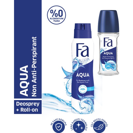 Fa Aqua Roll-On 50 Ml + Fa Deosprey Aqua 150 Ml Fiyatı