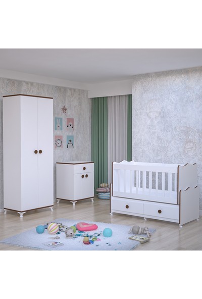 Garaj Home Elegant Yıldız 2 Kapaklı Bebek Odası Takımı-Sümela-