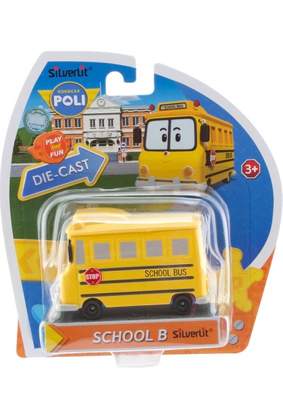 Robocar Poli Metal Araç School Bus Figür Robocar Poli Metal Araç School Bus Figür
