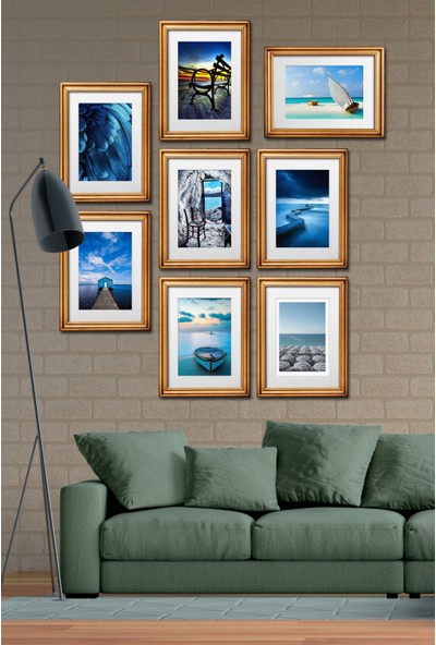 Cadran 8 Parçalı Çerçeve Görünümlü Mdf Tablo Seti SMN140