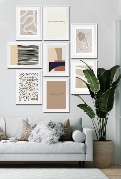 Cadran 8 Parçalı Çerçeve Görünümlü Mdf Tablo Seti SMN059