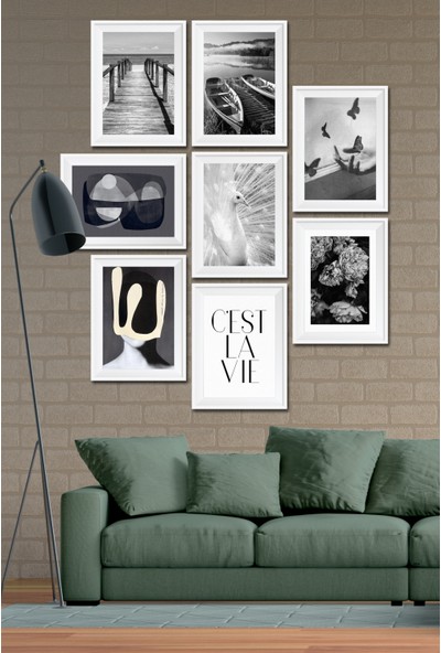 Cadran 8 Parçalı Çerçeve Görünümlü Mdf Tablo Seti SMN063