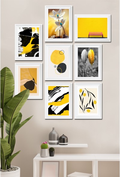 Cadran 8 Parçalı Çerçeve Görünümlü Mdf Tablo Seti SMN104