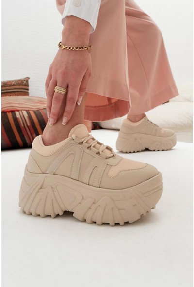Walky - Bloom Model Bej Kadın Sneaker Ayakkabı