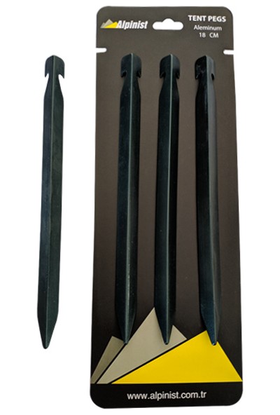 Alpinist Alüminyum 6061 Çadır Kazığı 18 cm Yeşil 4'lü Alpinist Alüminyum 6061 Çadır Kazığı 18 cm Yeşil 4'lü