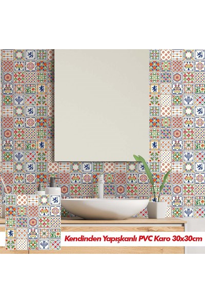 Boss 4 Adet Pvc Karo Floral Portugal 30X30CM (0,36 M²) Boss 4 Adet Pvc Karo Floral Portugal 30X30CM (0,36 M²)