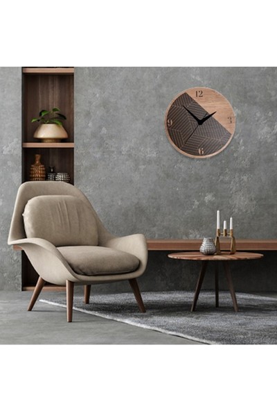 Laviyosa Çizgi ve Parçalı Detaylı Renk Model Dekor Ahşap Duvar Saati Laviyosa Çizgi ve Parçalı Detaylı Renk Model Dekor Ahşap Duvar Saati