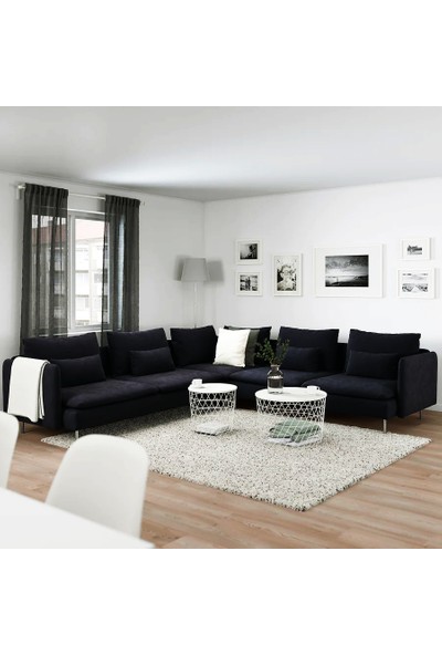 Eriza Home Bella Köşe Takımı (Siyah) Babyface Kumaş 291X291CM Eriza Home Bella Köşe Takımı (Siyah) Babyface Kumaş 291X291CM