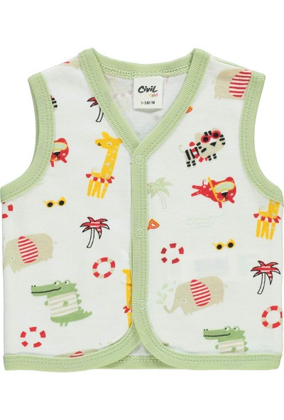 Civil Baby Erkek Bebek Yelek 1-9 Ay Yeşil