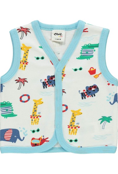 Civil Baby Erkek Bebek Yelek 1-9 Ay Turkuaz Civil Baby Erkek Bebek Yelek 1-9 Ay Turkuaz
