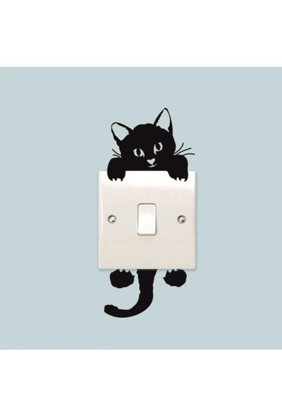 Hediye Postası Kedi Priz Sticker Duvar Dekorasyon Hediye Postası Kedi Priz Sticker Duvar Dekorasyon