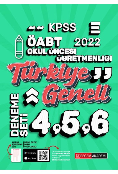 Pegem Akademi Yayıncılık 2022 KPSS ÖABT Okul Öncesi 4-5-6 (3'lü Deneme) Pegem Akademi Yayıncılık 2022 KPSS ÖABT Okul Öncesi 4-5-6 (3'lü Deneme)