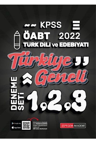 Pegem Akademi Yayıncılık 2022 KPSS ÖABT Türk Dili ve Edebiyatı 1-2-3 (3'lü Deneme)