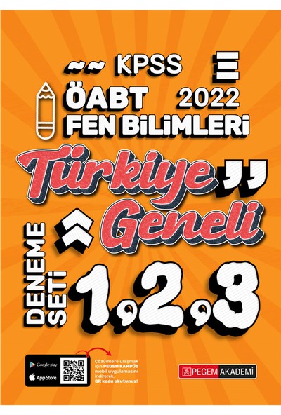 Pegem Akademi Yayıncılık 2022 KPSS ÖABT Fen Bilimleri 1-2-3 (3'lü Deneme)