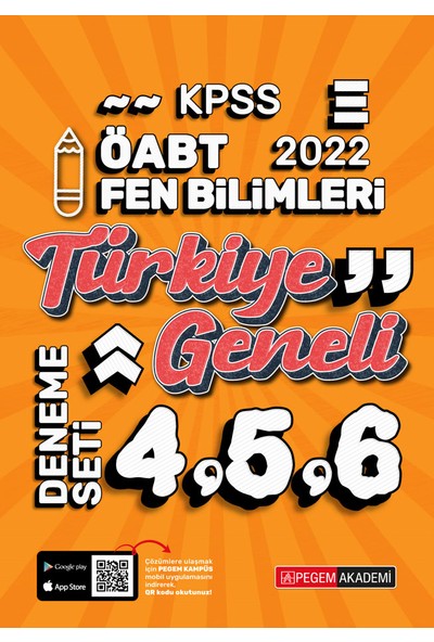 Pegem Akademi Yayıncılık 2022 KPSS ÖABT Fen Bilimleri 4-5-6 (3'lü Deneme)