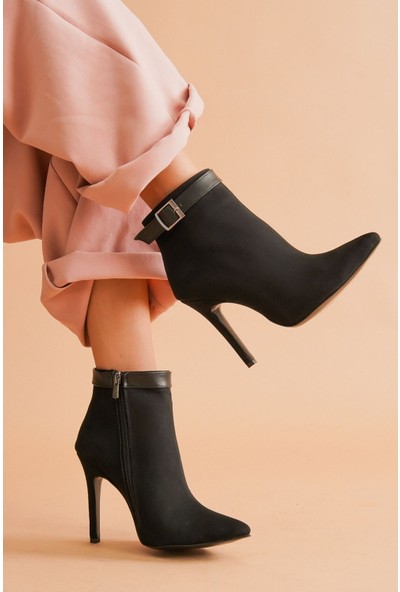 Dem Dem Ventos Siyah Süet Topuklu Stiletto Bot