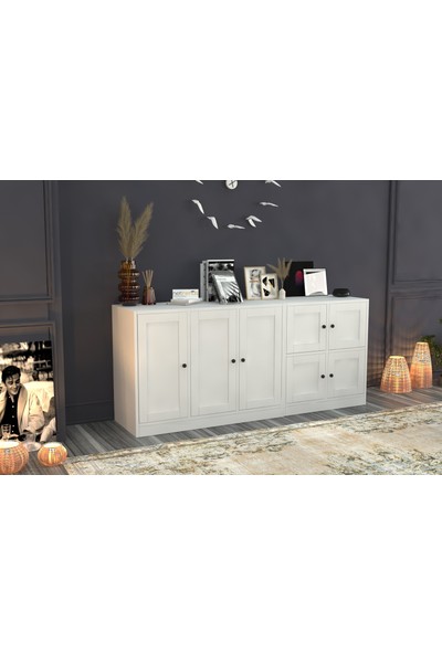 Nettrends Dolapli Konsol Beyaz 160 cm KNS-1063 Nettrends Dolapli Konsol Beyaz 160 cm KNS-1063