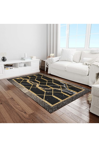 YTR Home Dijital Baskı Kaymaz Taban Yıkanabilir Halı