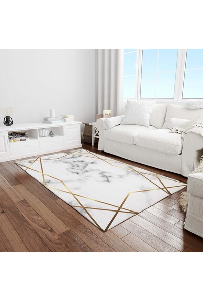 YTR Home Dijital Baskı Kaymaz Taban Yıkanabilir Halı