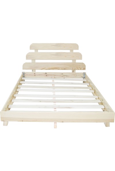 Alp Marina Lotus x Doğal Çam Masif Ahşap Karyola