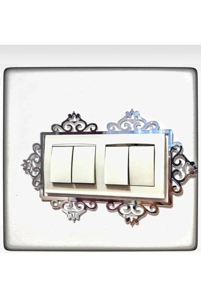 İmpivo Gümüş Aynalı Pleksi Şık Priz Çerçevesi