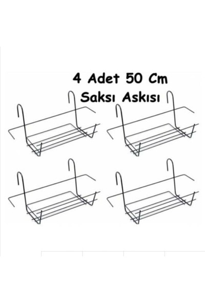 4 Adet 50 Cm. Balkon Saksı Askısı Ferforje Saksı Standı