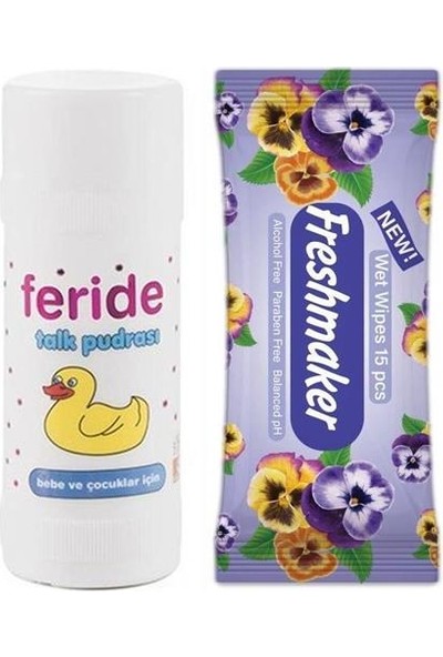 Feride 12+2 Adet Bayan Bebek Talk Pudrası Islak Mendil Seti 715674