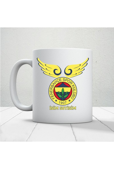 Seç Kişiye Özel Fenerbahçe Fb Baskılı Tasarımlı Seramik Hediyelik Kupa Bardak