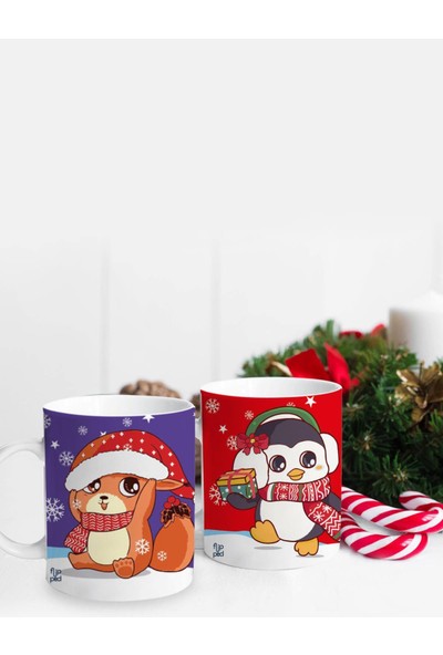 Flipped Yılbaşı Sweety Animals Ikili Kupa Seti