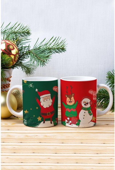 Yılbaşı Noel Babalar Ikili Kupa Seti