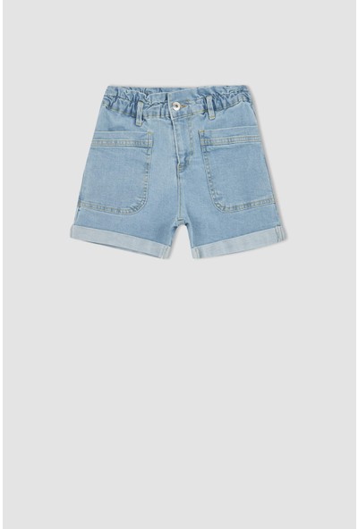 DeFacto Kız Çocuk Relax Fit Jean Şort V6422A622SM
