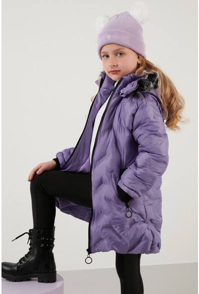 Lela Içi Peluş Astarlı Çıkarılabilir Kapüşonlu Cepli Kışlık Mont Kız Çocuk Mont 5760004