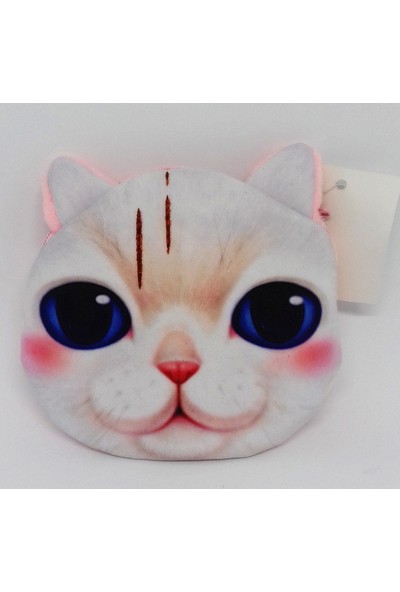 Tek Gözlü Fermuarlı Peluş Bozuk Para Cüzdanı Kedi Modeli