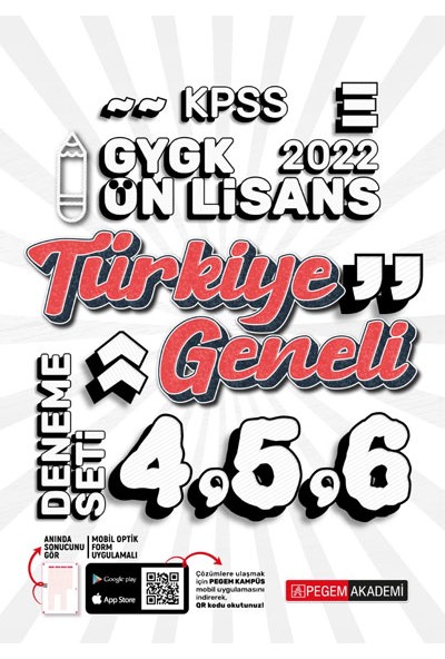 Pegem Akademi Yayıncılık 2022 Lise ve Önlisans 4-5-6 (3'lü Deneme)