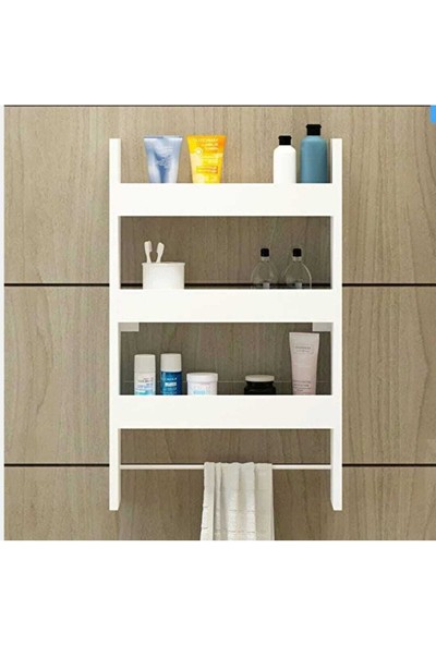 Can Mobilya ve Dekorasyon Dekoratif Duvar Rafı Banyo Rafı Havluluklu Raf