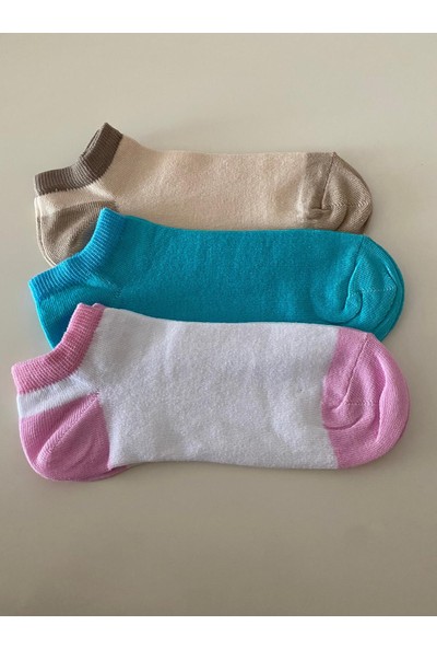 Akal Pamuklu Patik Kadın Çorap 3'lü