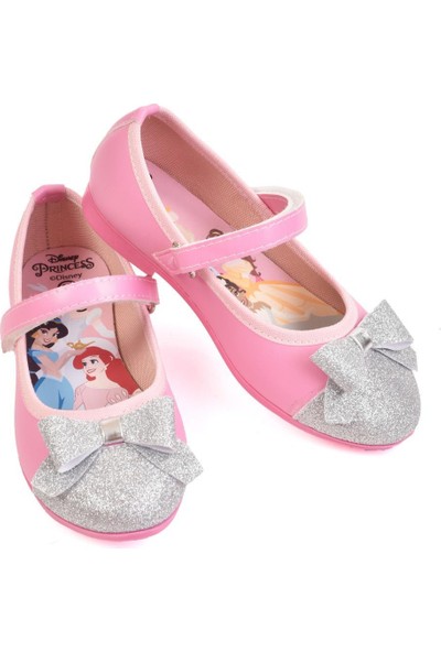 Princess Kız Çocuk Pembe Gümüş Simli Prensesler Babet Ayakkabı