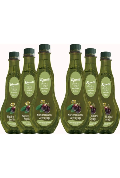 Komili Natürel Birinci Zeytinyağı 500 ml *6 Adet ( Skt: 25.12.2022) Komili Natürel Birinci Zeytinyağı 500 ml *6 Adet ( Skt: 25.12.2022)