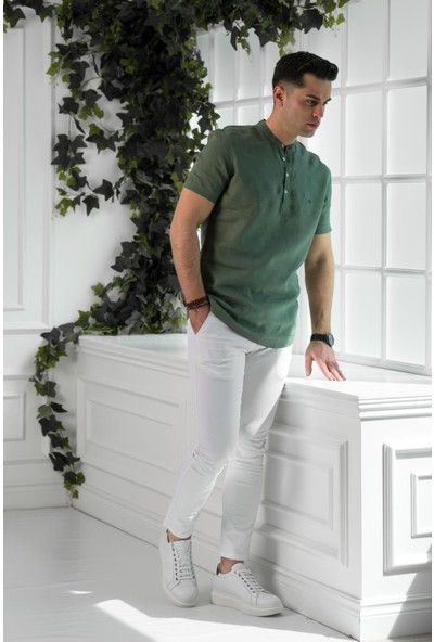 Paul Martin Regular Fit Hakim Yaka Erkek Keten Gömlek