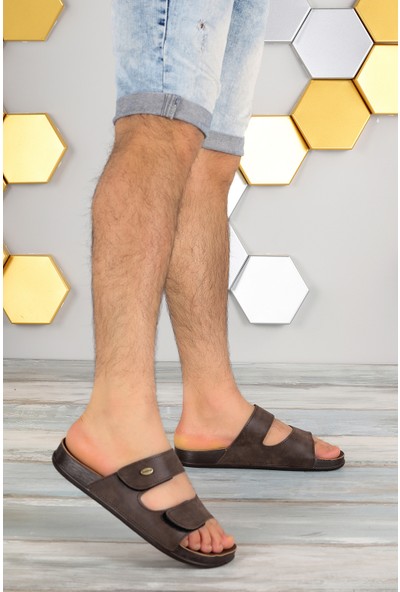 Chopper 20667 Günlük Cırtlı Erkek Terlik Kahverengi