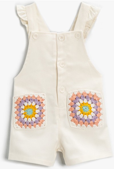 Koton Tulum Şort Farbalalı Triko Detaylı Pamuklu