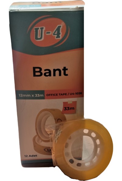 U-4 Ofis Bantı 12 mm x 33 m 12'li Paket