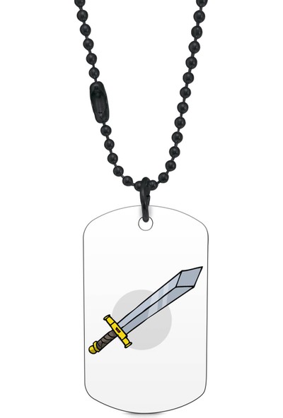 Rowalsi Kılıç Siyah Renk Künye / Kolye DFT1306