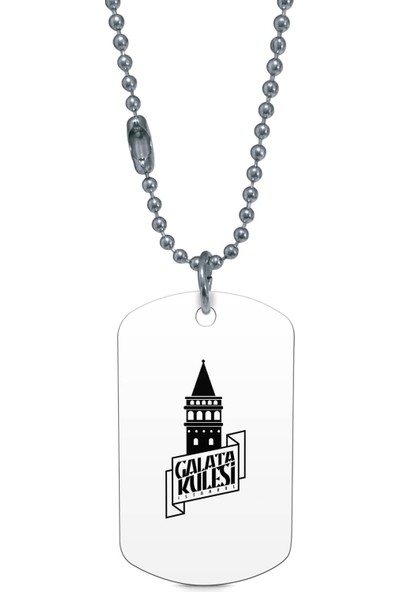 Rowalsi Galata Kulesi Gümüş Renk Künye / Kolye DFT2158 Rowalsi Galata Kulesi Gümüş Renk Künye / Kolye DFT2158