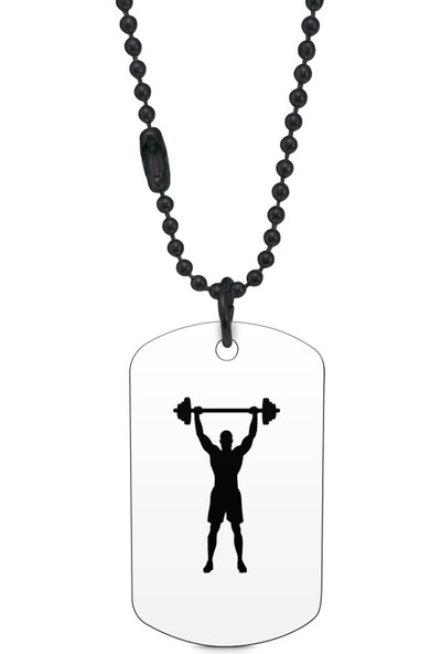 Rowalsi Halterci Siyah Renk Künye / Kolye DFT2030