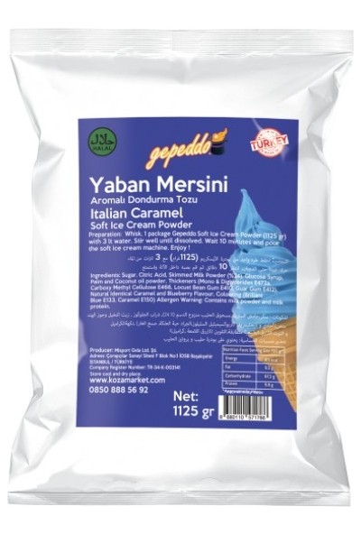 Gepeddo Yaban Mersinli Soft Dondurma Tozu (1125 gr / 3 Lt Su) Gepeddo Yaban Mersinli Soft Dondurma Tozu (1125 gr / 3 Lt Su)