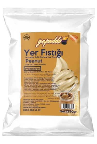 Gepeddo Yer Fıstığı Soft Dondurma Tozu (1250 gr / 3 Lt Su) Gepeddo Yer Fıstığı Soft Dondurma Tozu (1250 gr / 3 Lt Su)