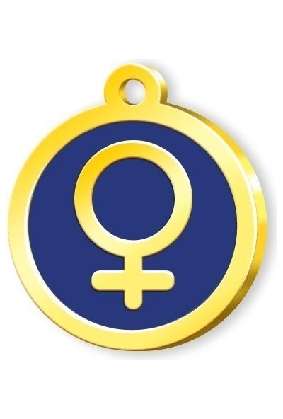 See Me Altın Kaplama Kadın Sembol Künye - Mavi