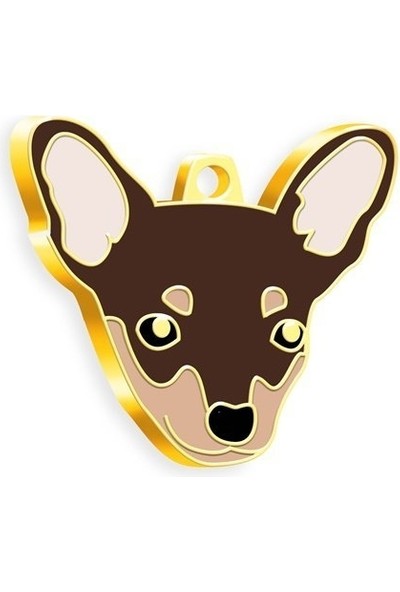 See Me Altın Kaplama Kahverengi Pinscher Köpek Künyesi